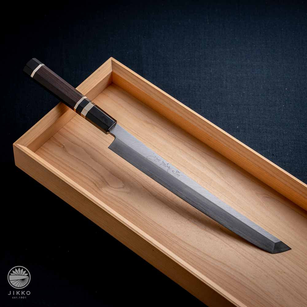 Shiko Nihon Sashimi (Yanagi) Sakimaru knife Japanese carbon steel 2 ca ...